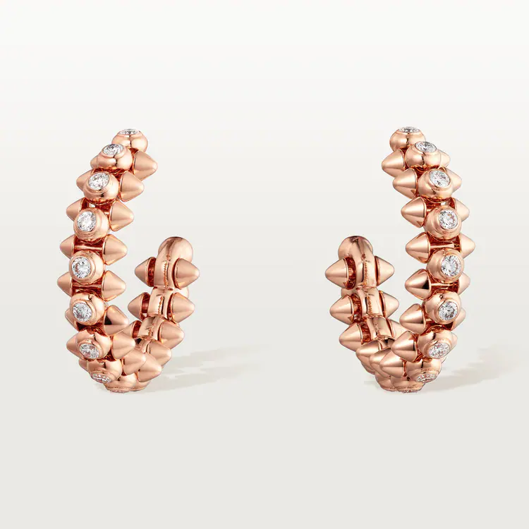 Boucles d’oreilles Clash de Cartier hoop, small model Diamonds – GlowyMode